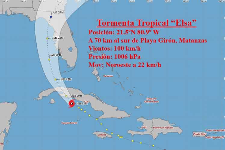 Tormenta Elsa próxima a Costa Sur del occidente de Cuba - Radio 580